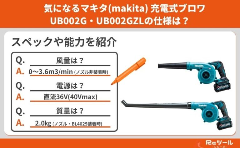 マキタ(makita)充電式ブロワUB002G・UB002GZLとは？特徴や仕様を解説！ | リツール